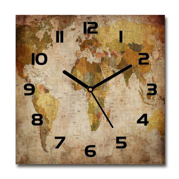 East Urban Home Helwart Political Map Silent Wall Clock | Wayfair.co.uk
