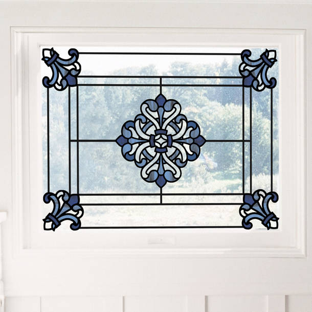 WallPops! Black Caming Lines Stained Glass Set of Two Window Decal ...