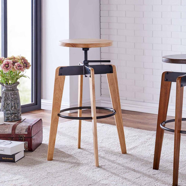 Steelside™ Hull Adjustable Height Bar Stool | Wayfair