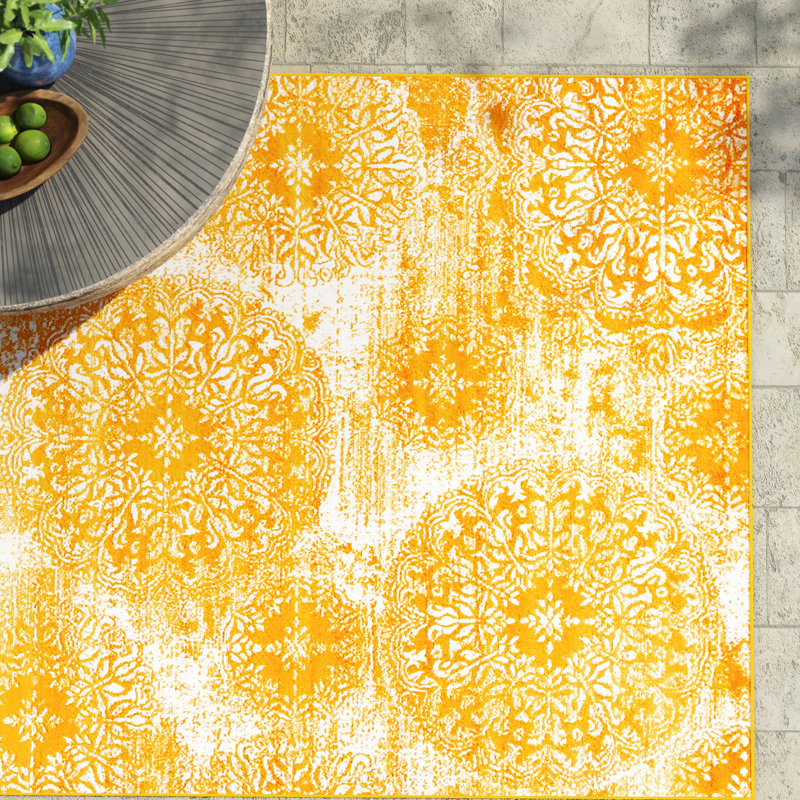 Mistana™ Brandt Floral Yellow Area Rug & Reviews | Wayfair