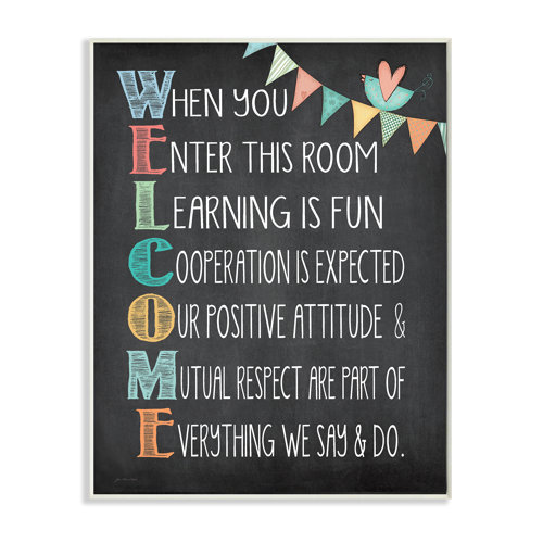 Stupell Industries Welcome Acrostic Rainbow Framed Art | Wayfair