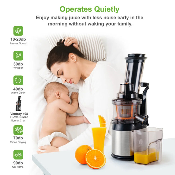 VENTRAY Compact Cold Press Masticating Juicer Machine | Wayfair