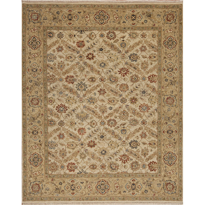 Samad Rugs Sovereign Hand-Knotted Wool Oriental Area Rug in Cream/Camel ...