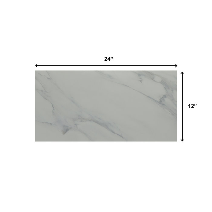 Qube Tiles Spectrum Marble 12" X 24" Carrara Polished Porcelain Floor ...