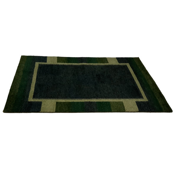 Hokku Designs Thiazi Handmade Hand-Knotted Green Rug | Wayfair