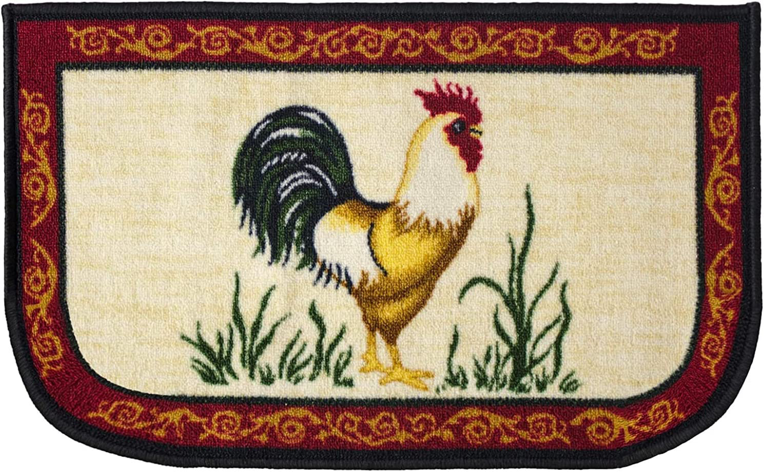 Rosalind Wheeler Alexej Dot Rooster Kitchen Mat | Wayfair