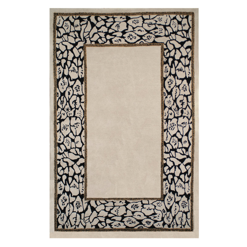 American Home Rug Co. African Safari Animal Print Handmade Tufted Ivory ...