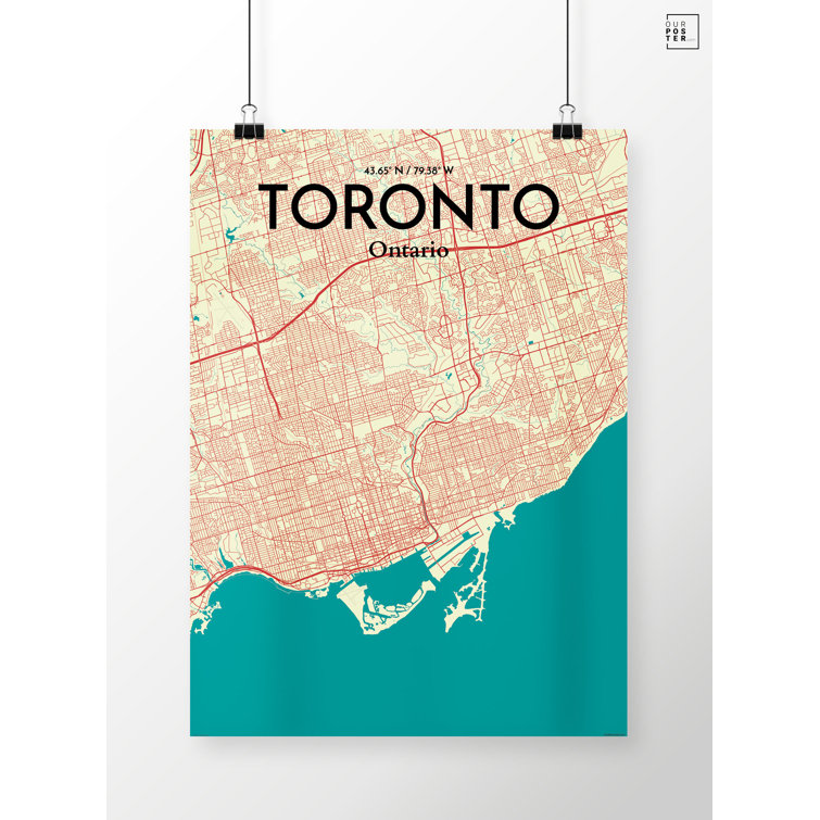 OurPoster.com Toronto City Map - Panoramic Graphic Art - Wayfair Canada