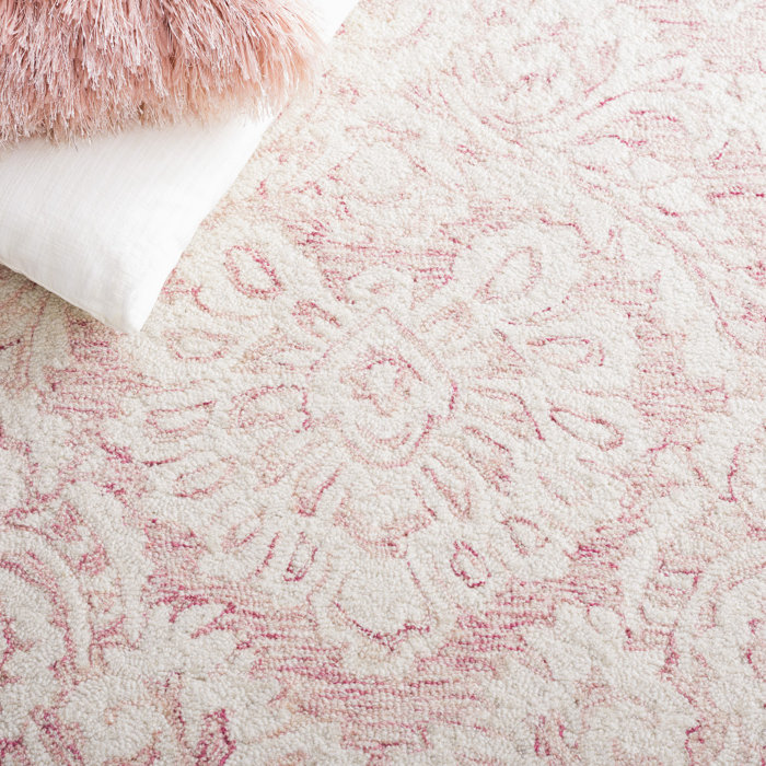Wade Logan® Annig Handmade Pink/Ivory Area Rug | Wayfair