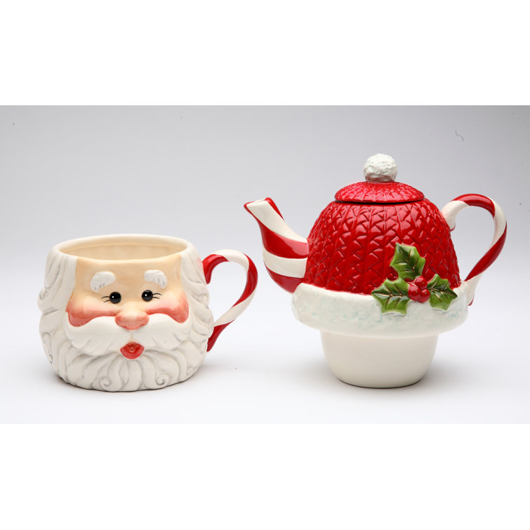 The Holiday Aisle® Santa 0.47-qt. Teapot Kettle Set for One & Reviews ...