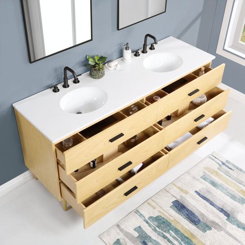 AllModern Boyle 72'' Free-standing Double Bathroom Vanity with Quartz ...