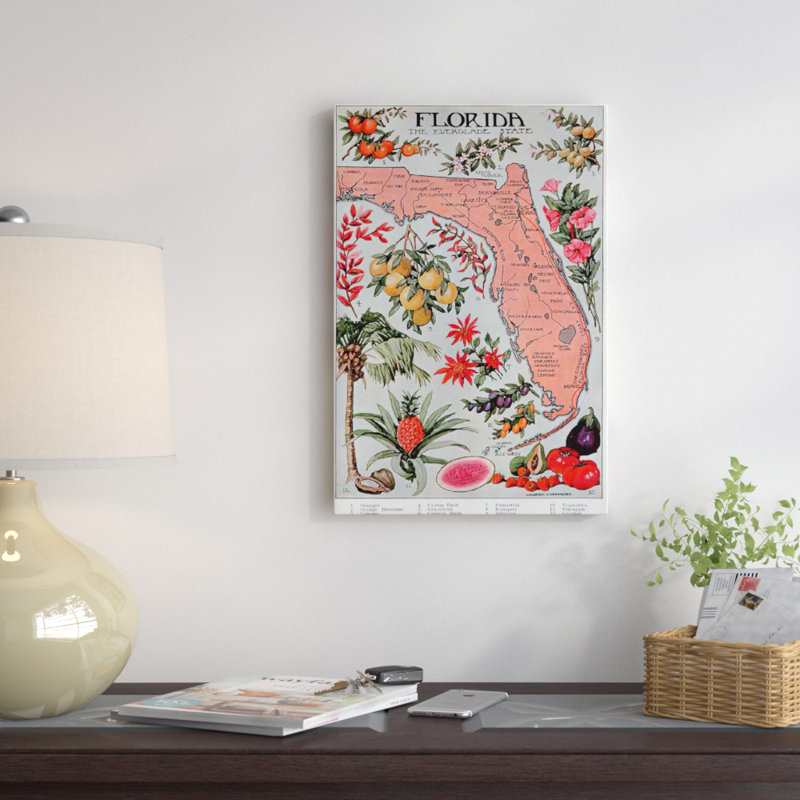 Bless international State Map Of Florida (Natural Resources) - Vintage ...