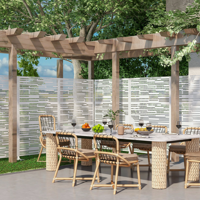 Fency 6.5 ft. H x 4 ft. W Privacy Screen Metal Fence Panel & Reviews ...