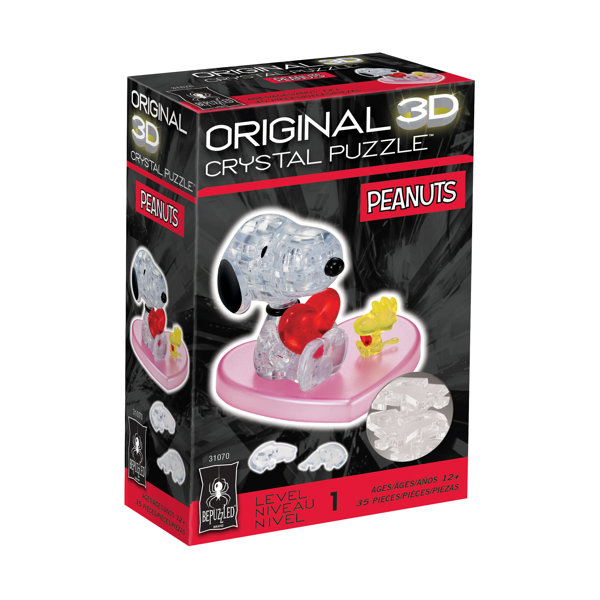 BePuzzled 3D Crystal Puzzle Peanuts Snoopy Heart | Wayfair