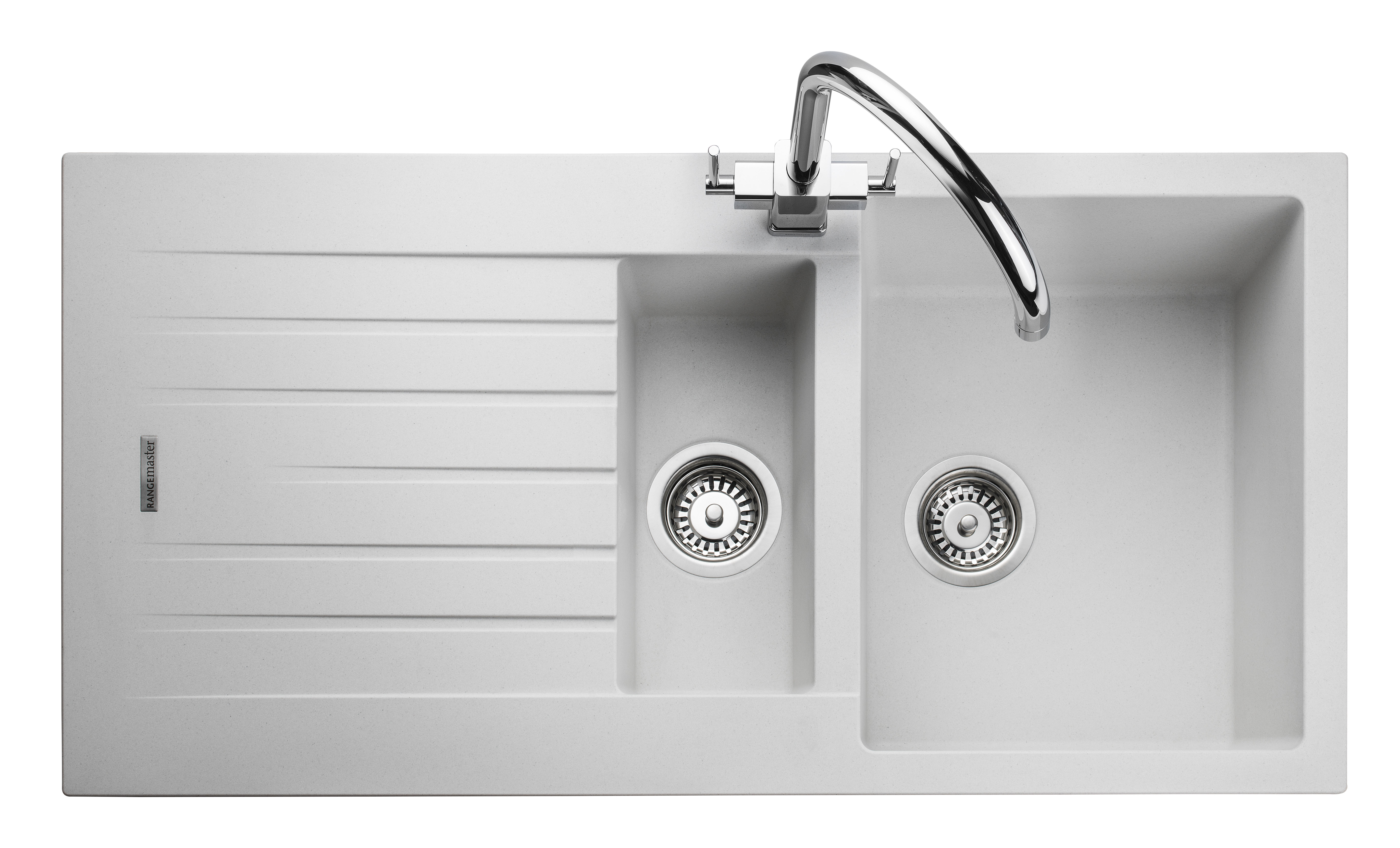 Rangemaster Sink & Taps Andesite 100cm x 50cm 1.5 Inset Bowl Kitchen ...