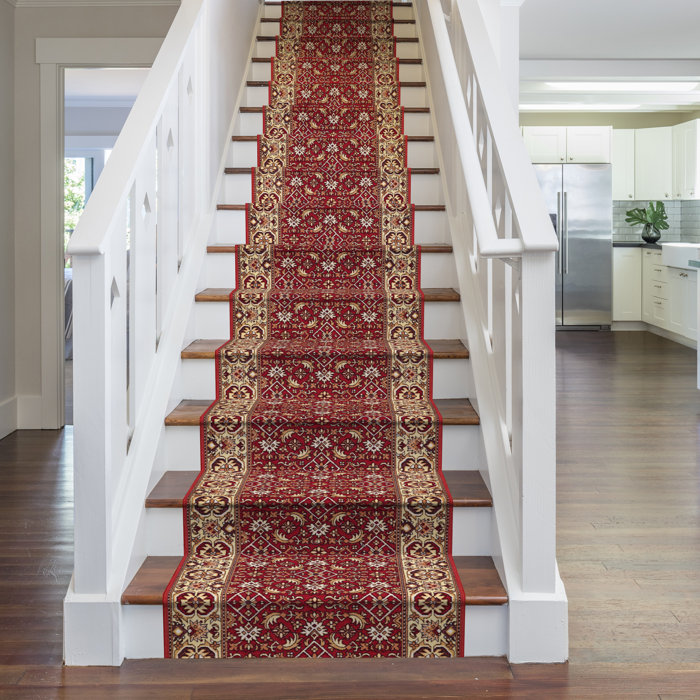 Astoria Grand Acuff Looped Red Stair Runner | Wayfair.co.uk