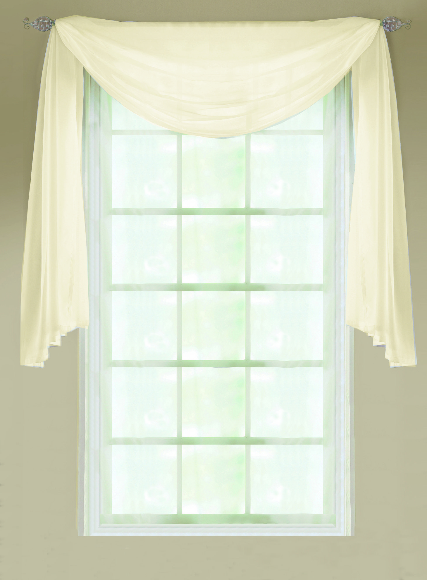 Fairmont Park 100% Polyester Sheer Window Scarf Panel & Reviews ...