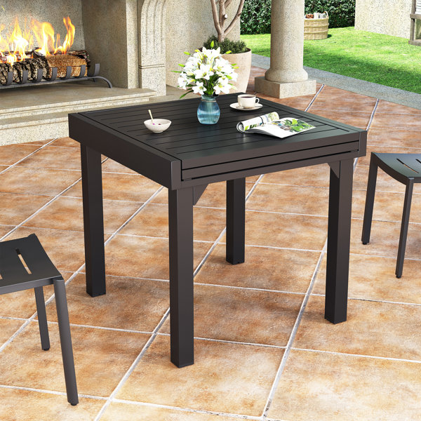 Latitude Run® Extendable Metal Outdoor Dining Table | Wayfair