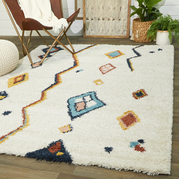 Dakota Fields Heavner Southwestern Geometric Shag Area Rug | Wayfair