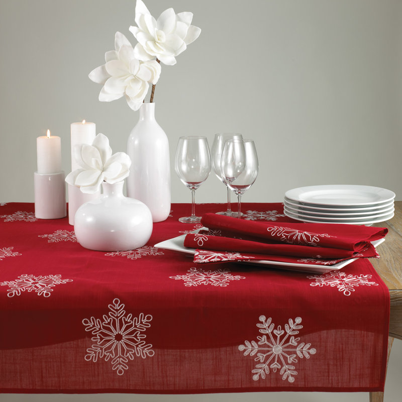 The Holiday Aisle® Rectangle Christmas Polyester Table Runner & Reviews ...