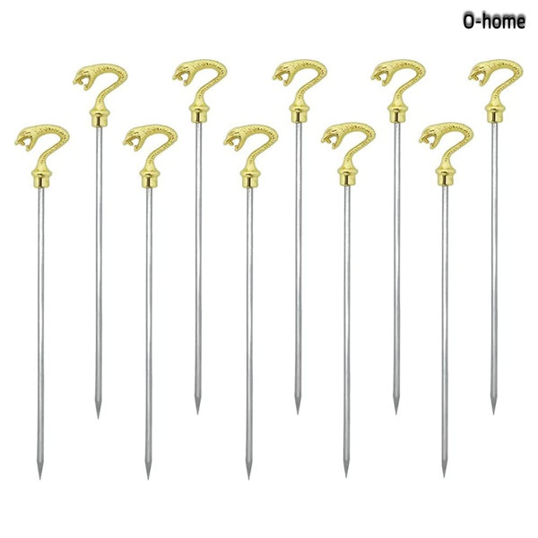 O-home Snake Head Cocktail Picks Stainless Steel Skewers Toothpicks 10 ...