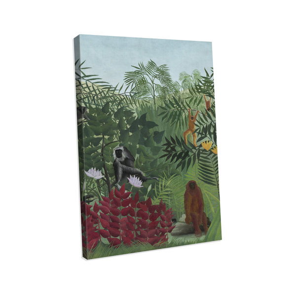 Latitude Vive Tropical Forest With Monkeys by Henri Rousseau - Wrapped ...