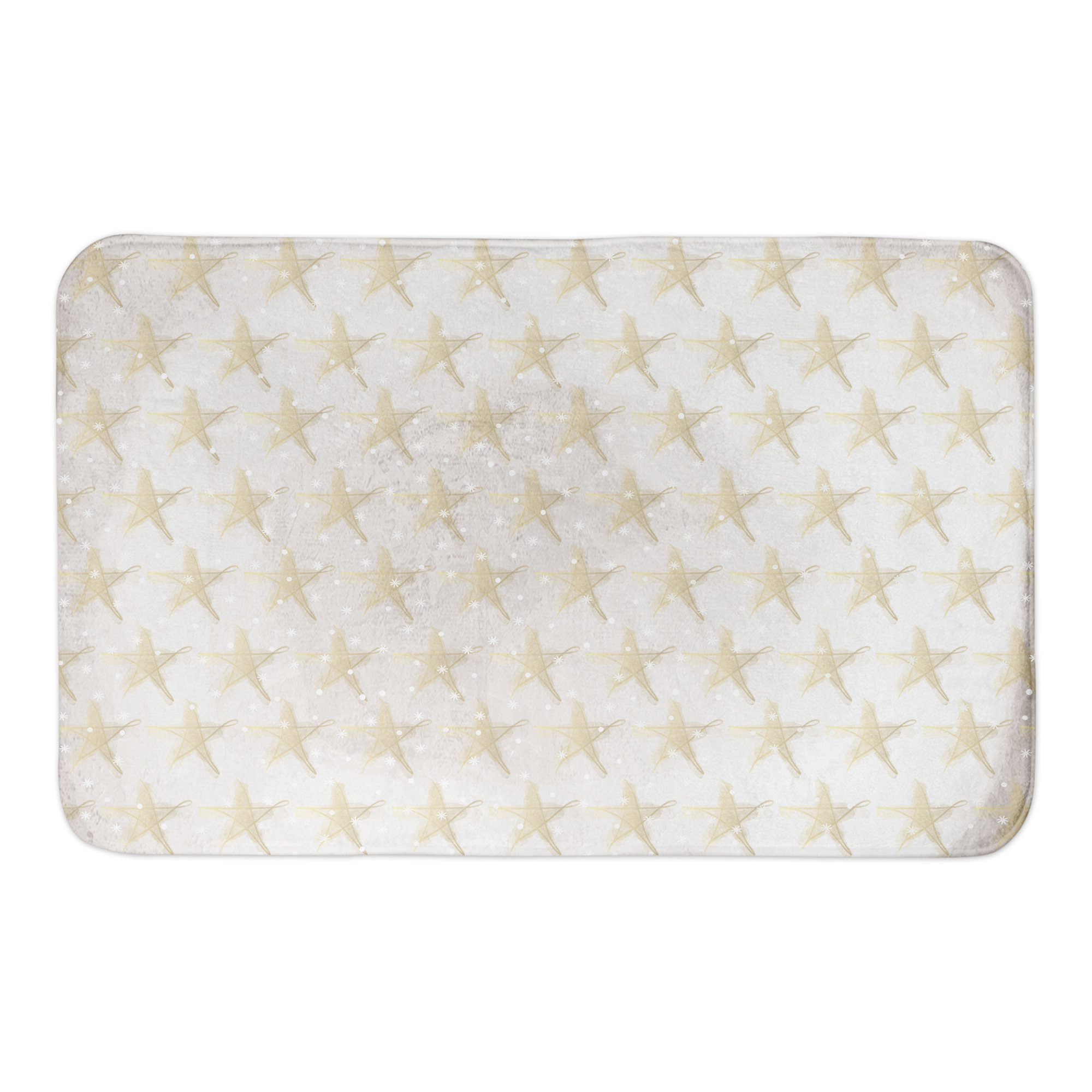 The Holiday Aisle® Simple Gold Pattern Bath Mat | Wayfair