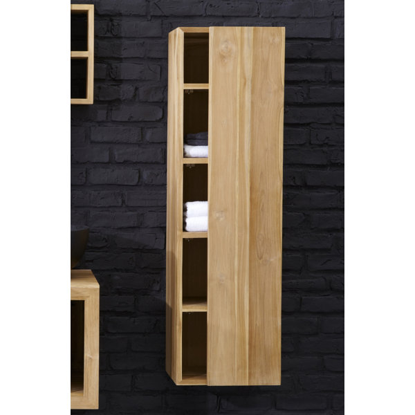 Tikamoon Typo Solid Wood Wall Tall Bathroom Cabinet | Wayfair.co.uk