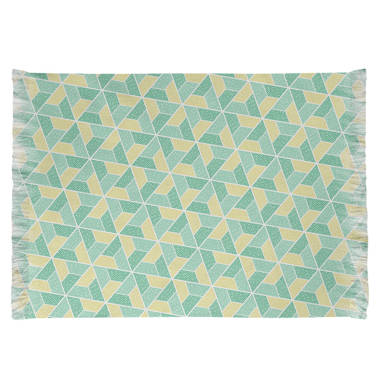 Bless international Chenille Green/Yellow Rug | Wayfair