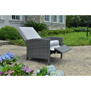Latitude Run® Anderton Wicker Outdoor Lounge Chair with | Wayfair