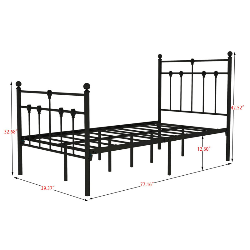 Red Barrel Studio® Rollegem Metal Bed & Reviews | Wayfair
