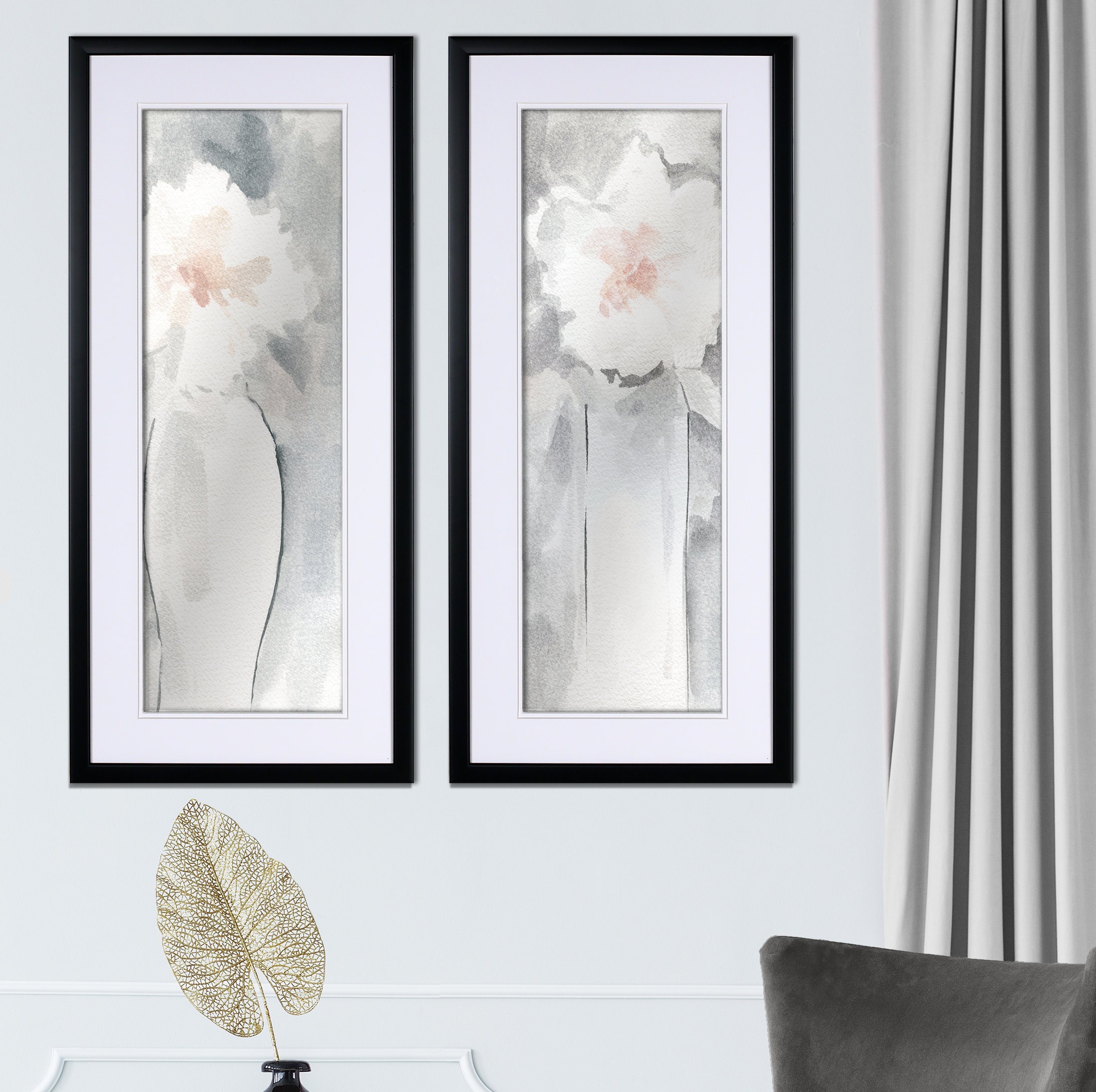Winston Porter Silver Blush Framed On Paper 2 Pieces Set | Wayfair