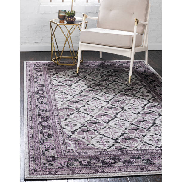 Bungalow Rose Godina Performance Violet Rug & Reviews | Wayfair