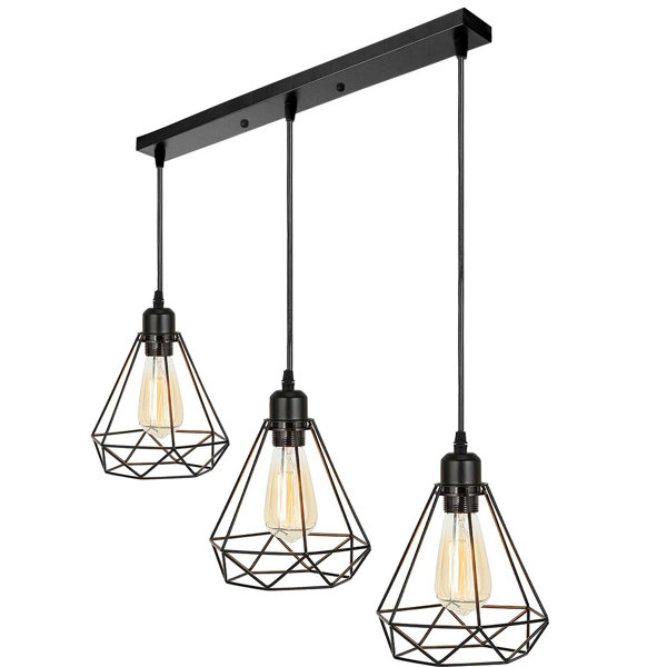 Borough Wharf Becton 3-Light Kitchen Island Geometric Pendant | Wayfair ...