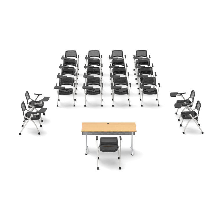 Team Tables Training Table and Chair Set with Modesty Panel | Wayfair