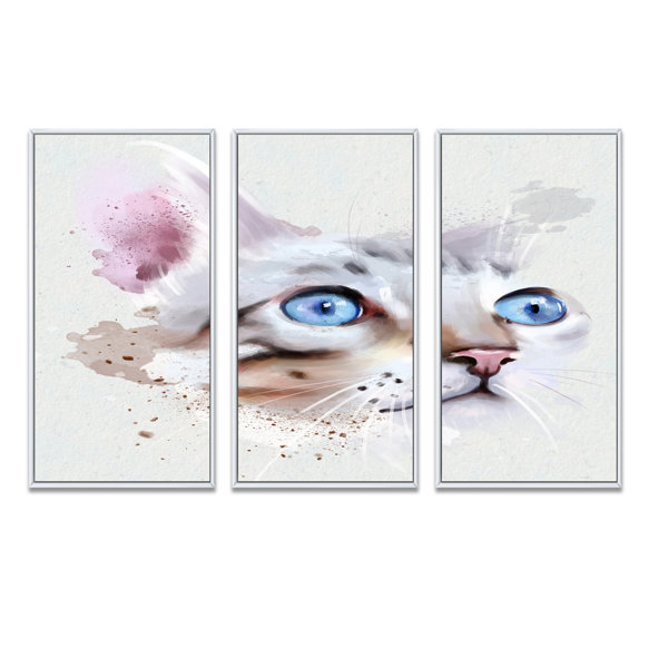 Winston Porter Cat With Blue Eyes Watercolor Cat With Blue Eyes ...