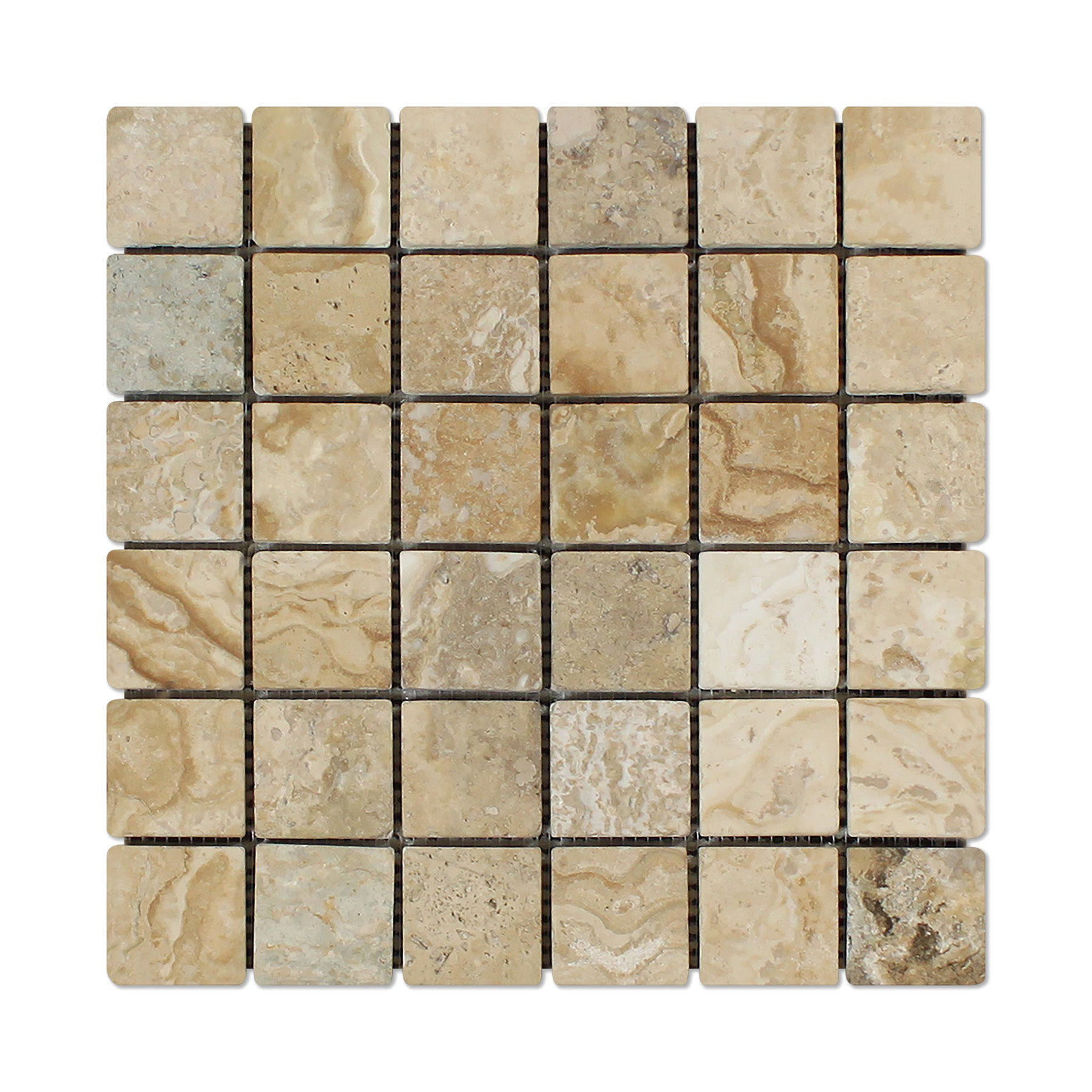 Stone & Tile Shoppe, Inc. Travertine Grid Mosaic Wall & Floor Tile ...