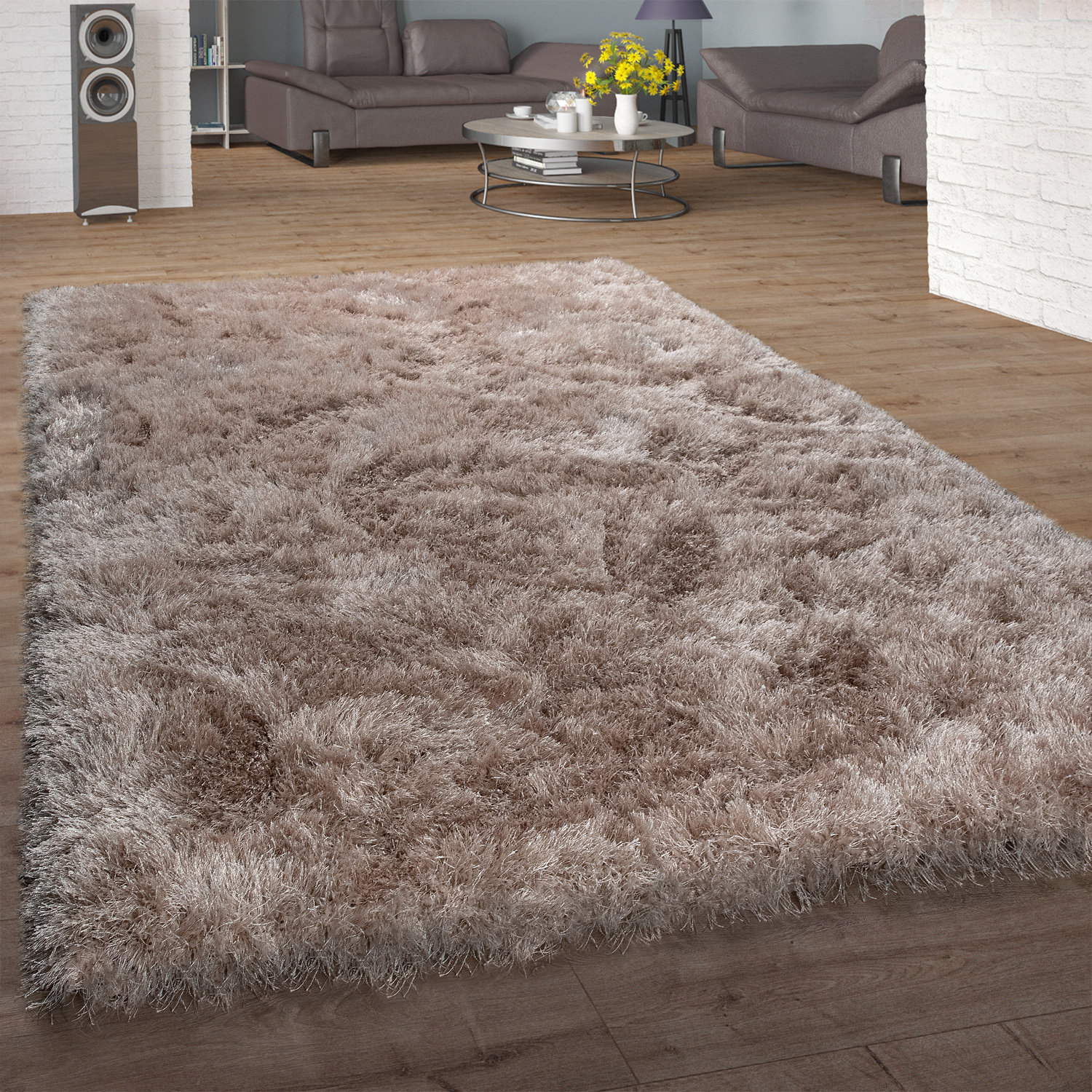 17 Stories Jezabel Machine Woven Light Brown Rug | Wayfair.co.uk