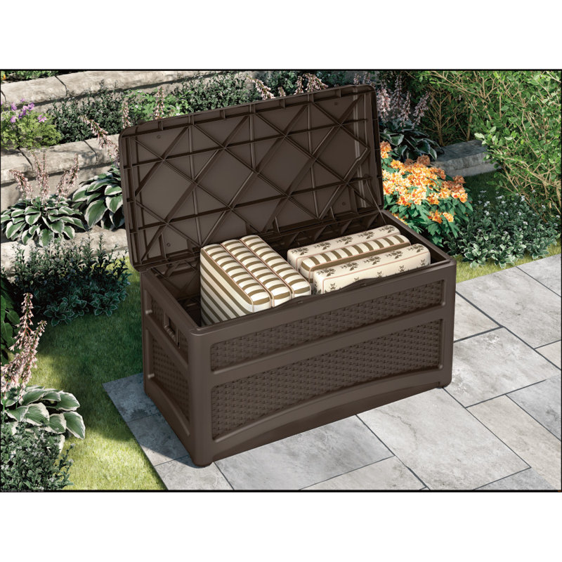 Suncast 73 Gallon Water Resistant Deck Box in Java & Reviews | Wayfair