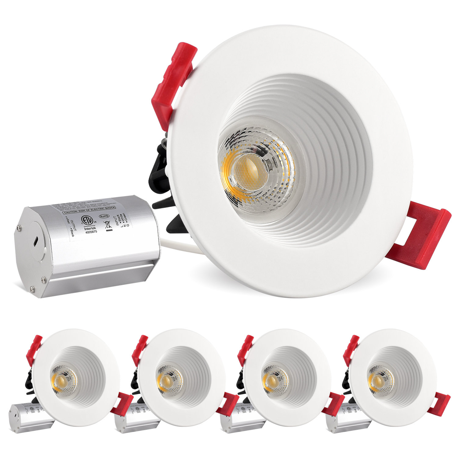 Luxrite 2" Ultra Slim Remodel IC LED Canless Recessed Lighting Kit ...