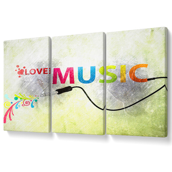 Maturi Love Music Canvas 3 Panel Set | Wayfair.co.uk