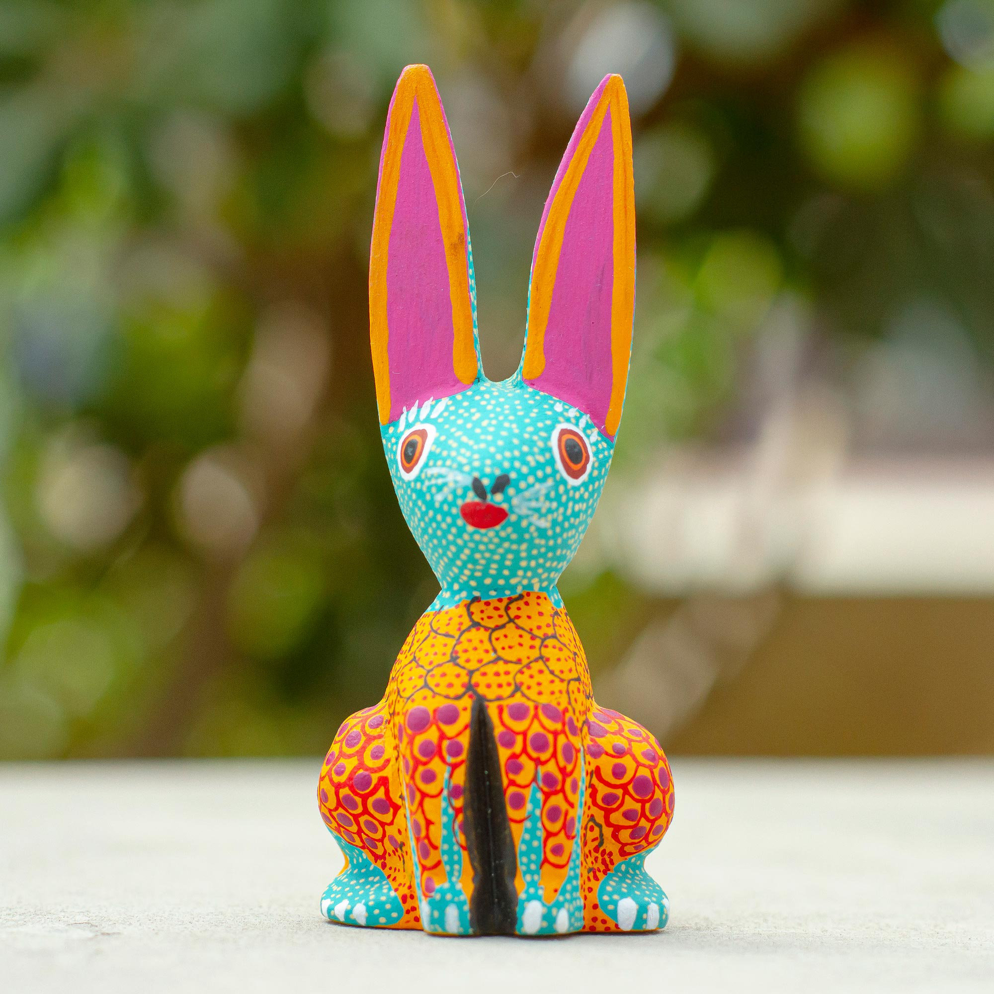 Bungalow Rose Handmade Zapotec Bunny Wood Alebrije Figurine | Wayfair
