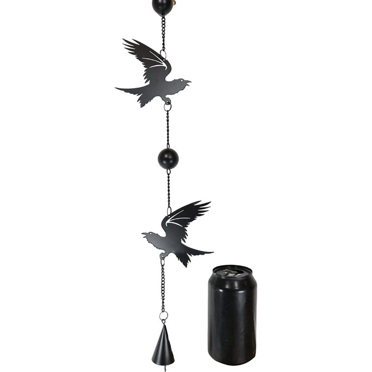 Arlmont & Co. Raven Crow Wall Hanging Wind Chime | Wayfair