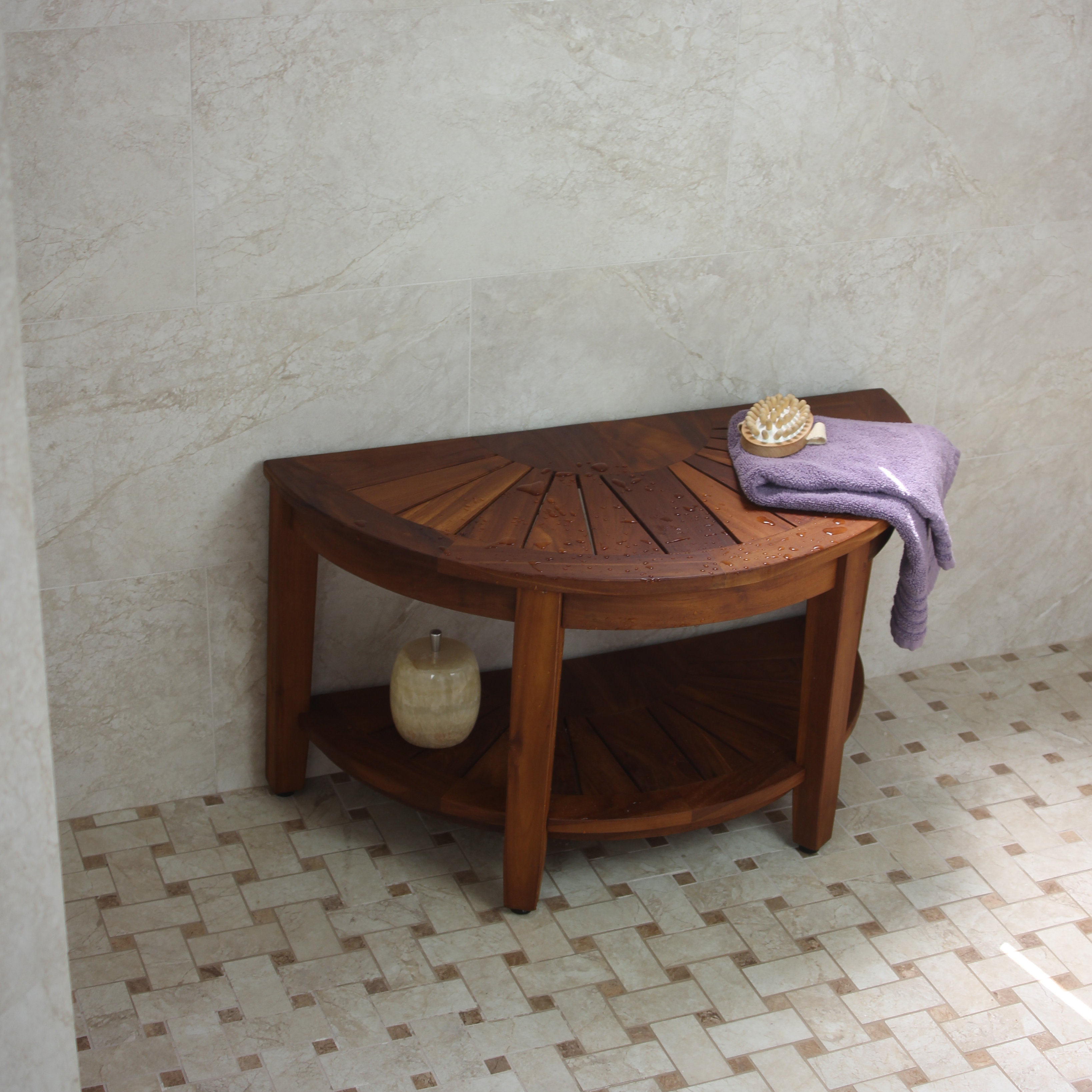Aqua Teak 31.5'' W Teak Shower Bench & Reviews | Wayfair