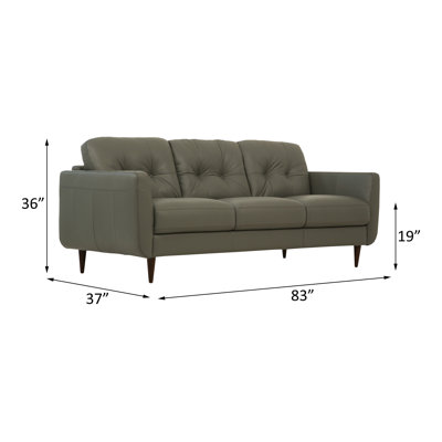 Corrigan Studio® Bove 83" Genuine Leather Flared Arm Sofa | Wayfair