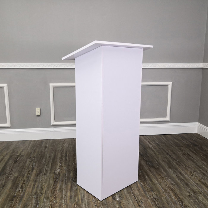 FixtureDisplays White MDF Wood Podium Church Pulpit School Lectern ...