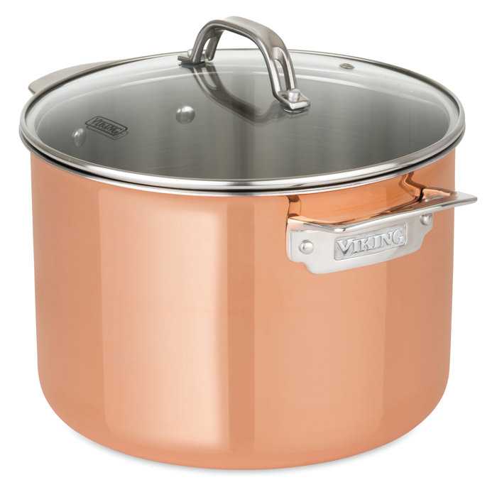 Viking 3-ply Copper Clad 13pc Cookware Set With Vented Glass Lids ...