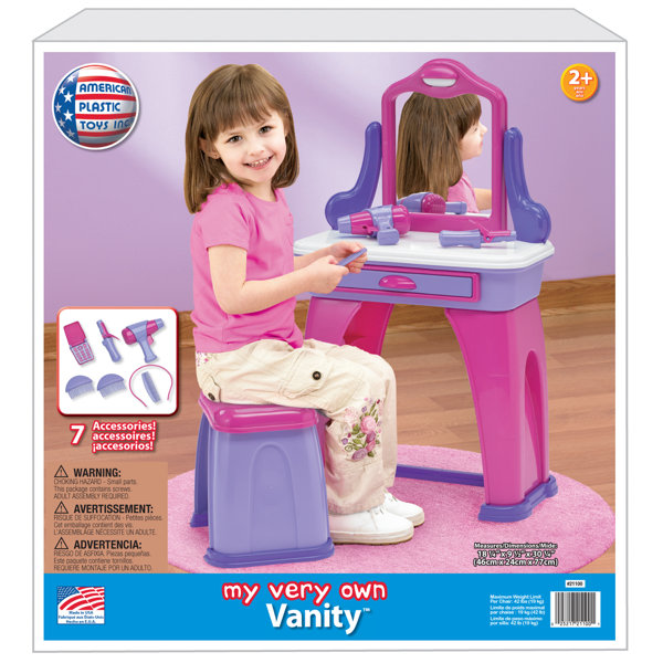 American Plastic Toys Kids Vanity Set with Mirror & Reviews | Wayfair