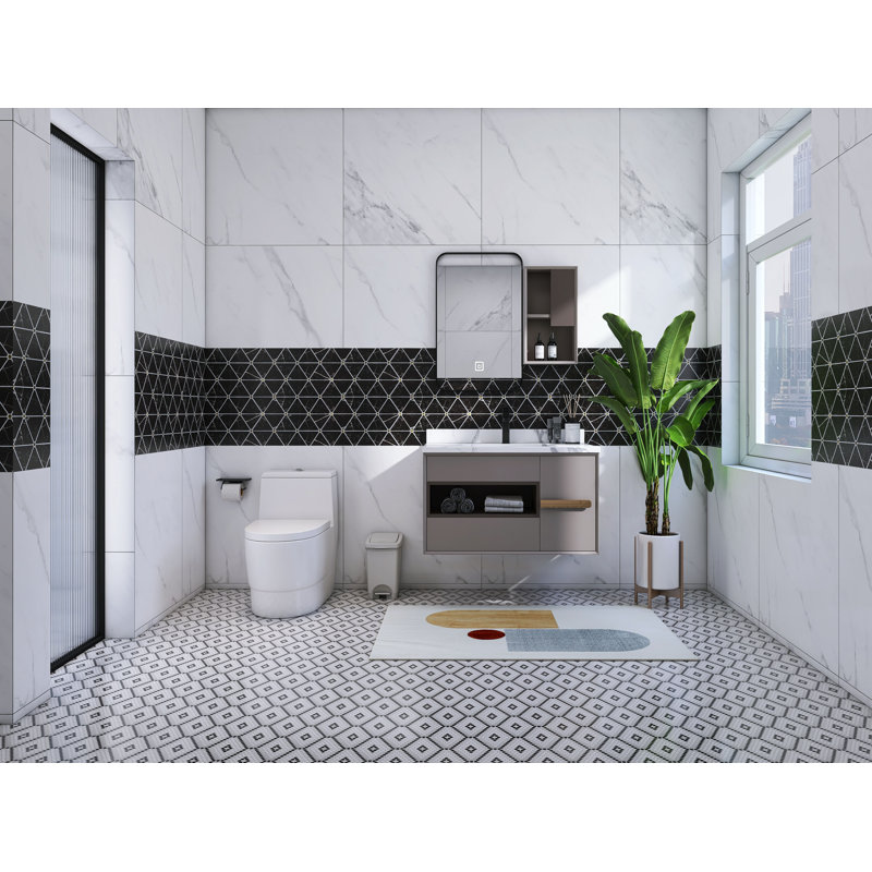 WS Tiles Perfection 1" x 1" Porcelain Penny Round Mosaic Wall & Floor ...