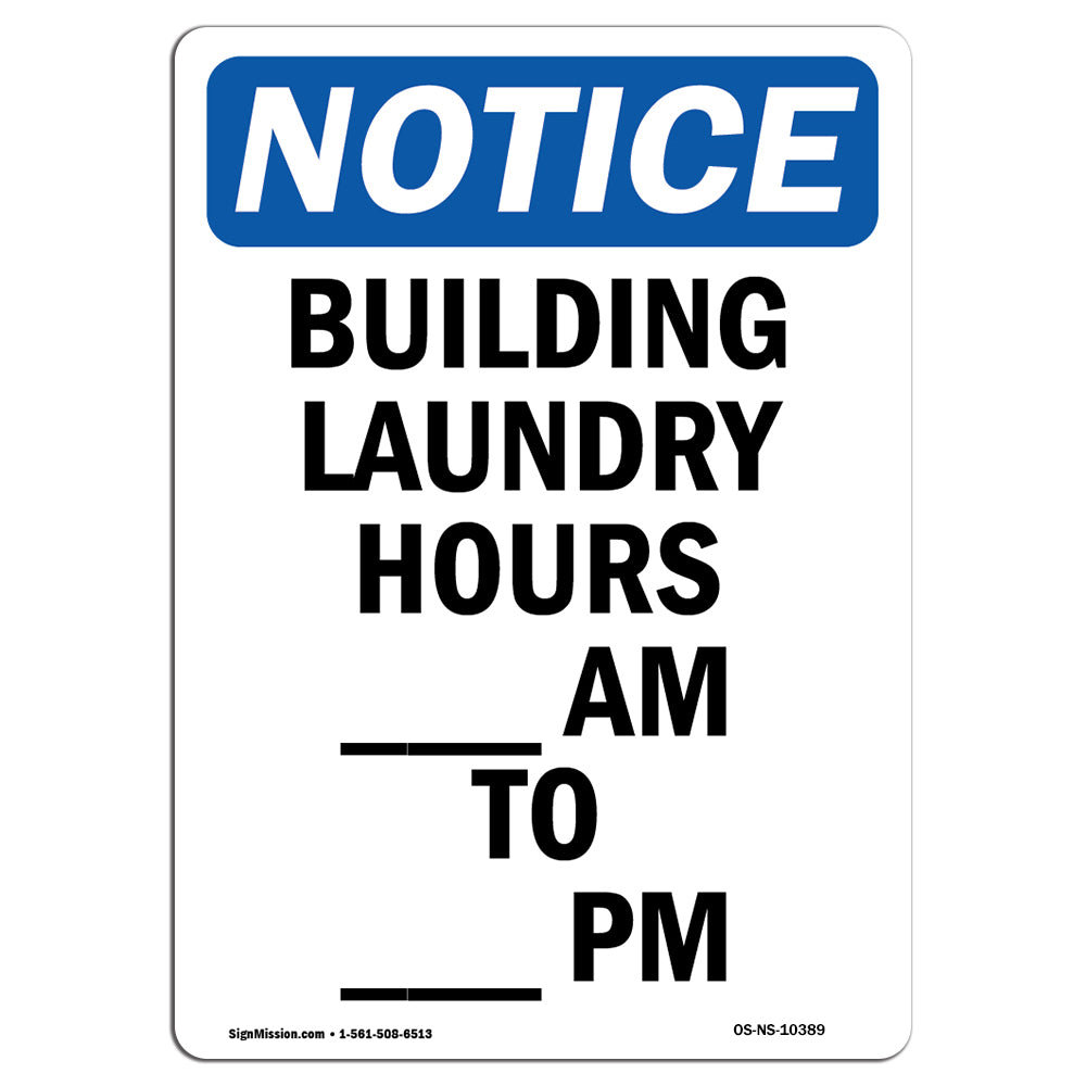 SignMission Building Laundry Hours Sign | Wayfair